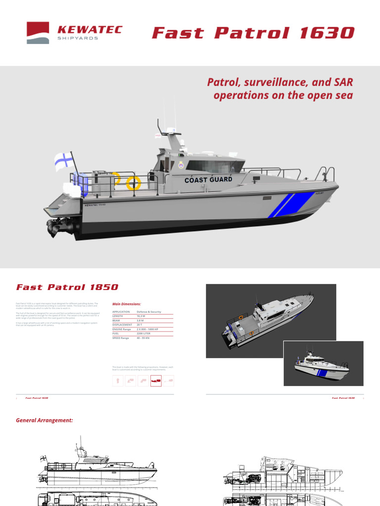 16m Fast Patrol Boat - Kewatec Patrol 1630 | PDF | Ships | Water Transport