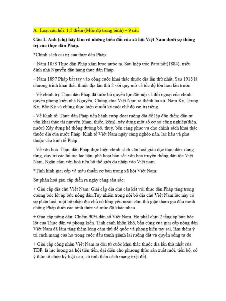 TỰ LUẬN LSD | PDF