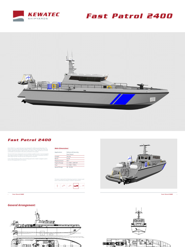 24m Fast Patrol Boat - Kewatec Patrol 2400 | PDF