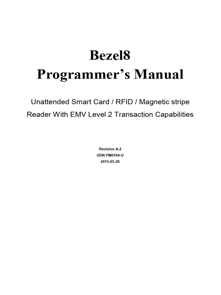 Bezel8 Programmer's Manual Rev A | PDF | Emv | Public Key Certificate