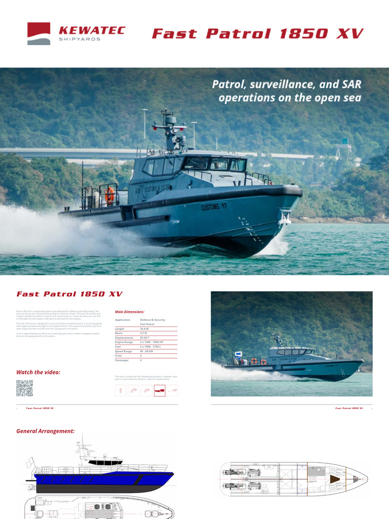 18m Fast Patrol Boat - Kewatec Patrol 1850XV | Download Free PDF ...