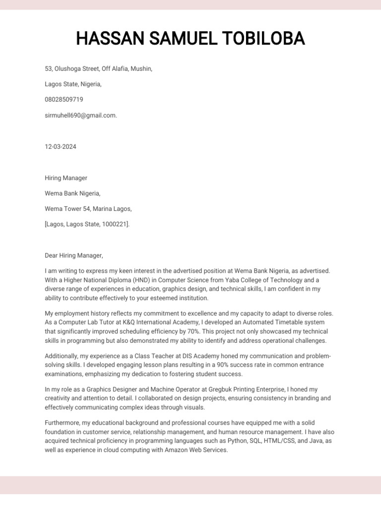 Cover_letter | PDF | Learning | Cognition