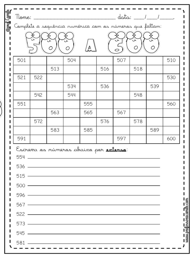 Sequência numérica - 500 a 1000_240306_210916 | PDF