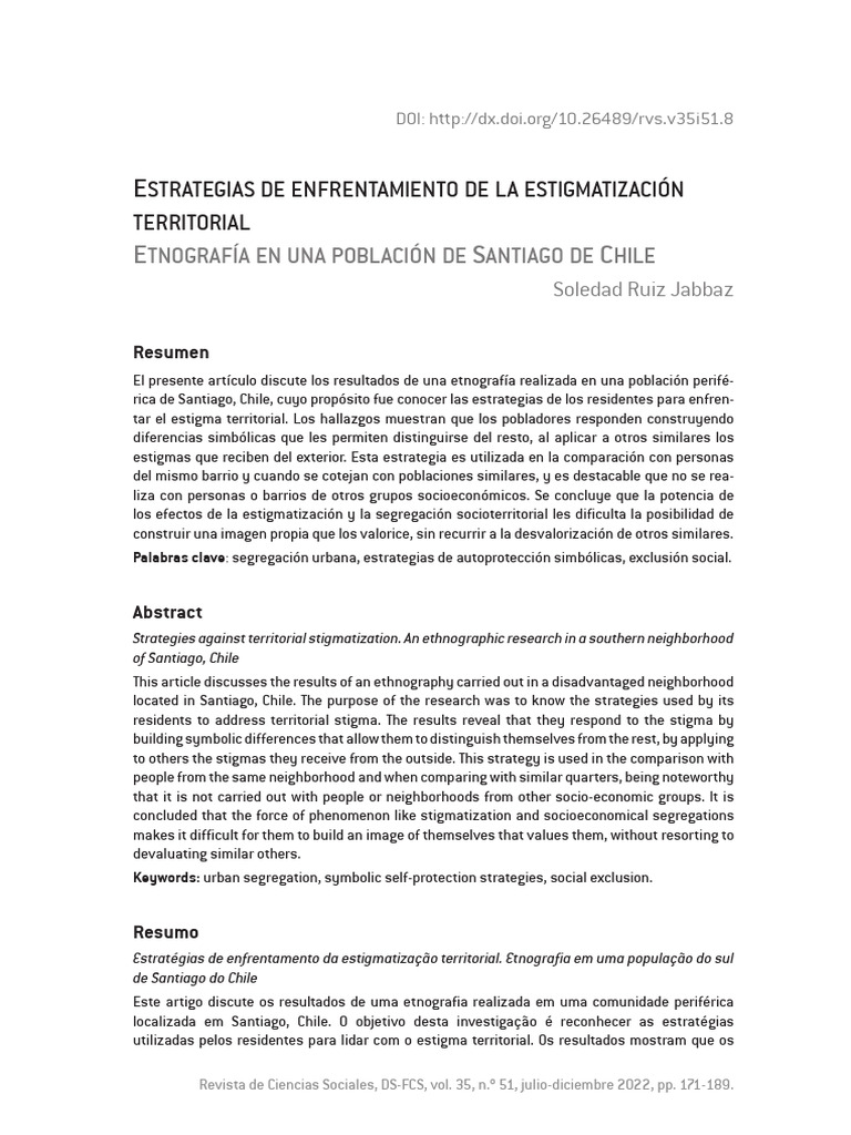 Ruiz Jabbaz Estrategias Enfrentamiento Estigmatización Territorial ...