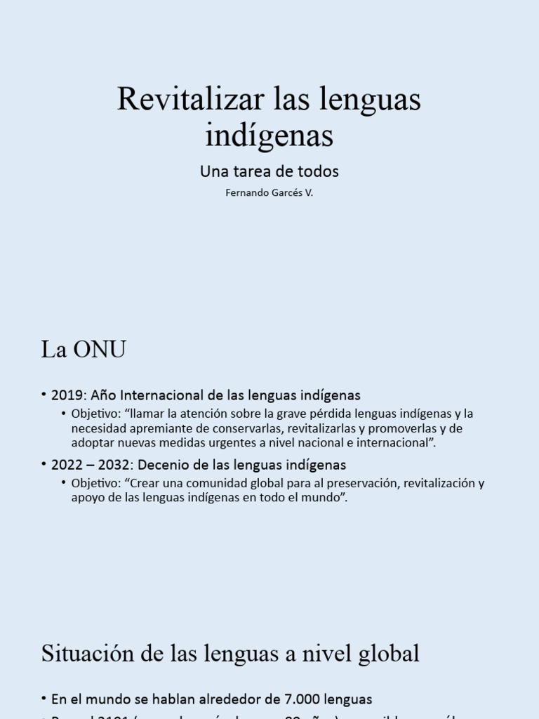 Revitalizar Las Lenguas Indígenas | PDF | Comunicación | Lingüística