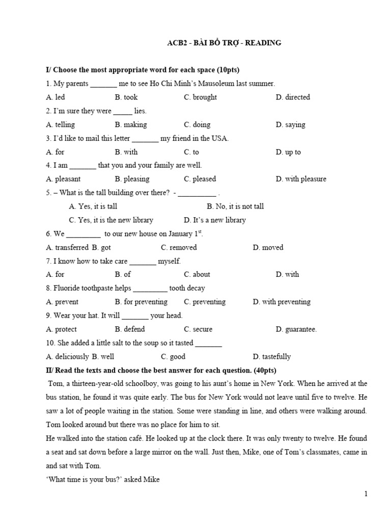 B TR 2 - Reading | PDF