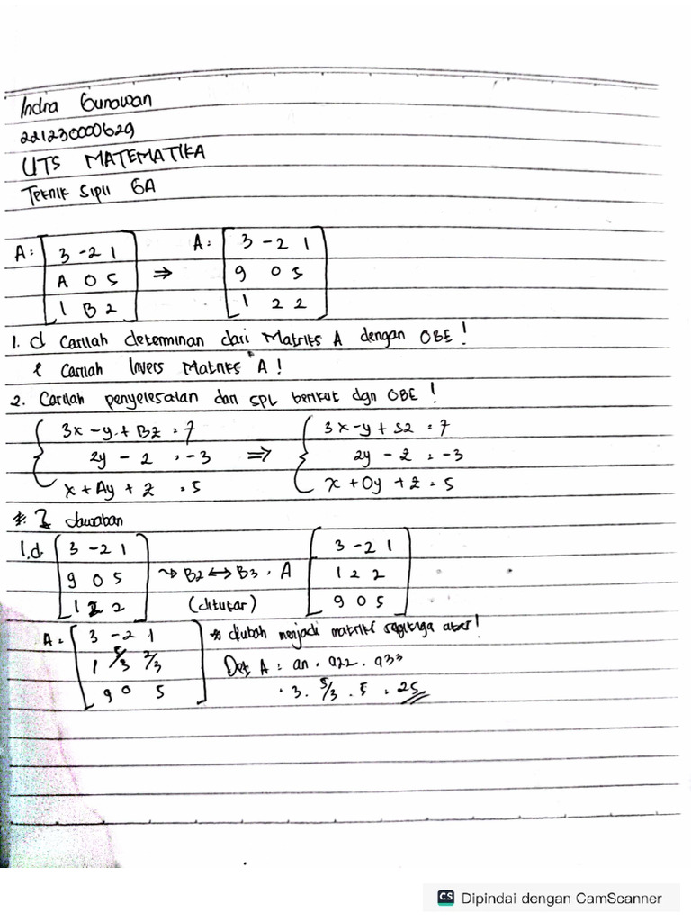 UTS MTK Indra Gunawan | PDF