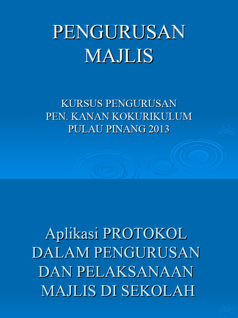 Protokol Dan Pengurusan Majlis | PDF
