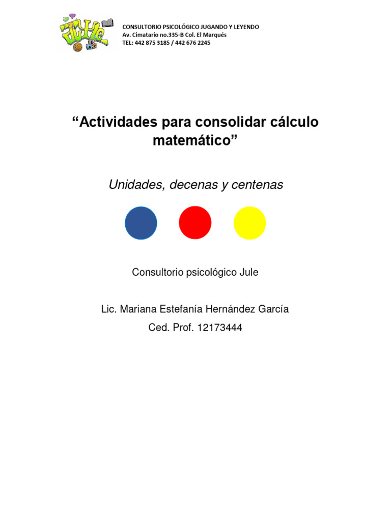 Actividades para Consolidar Cálculo Matemático | PDF
