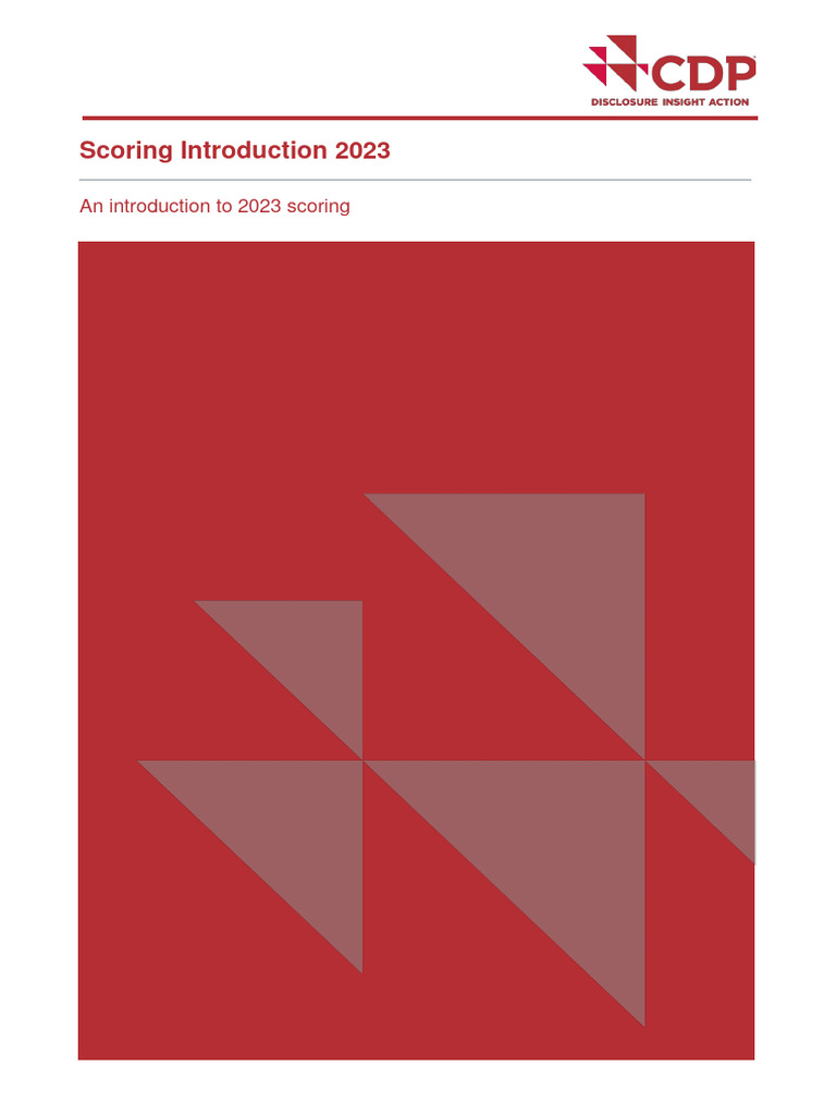 Scoring-Introduction CDP | PDF | Methodology | Risk