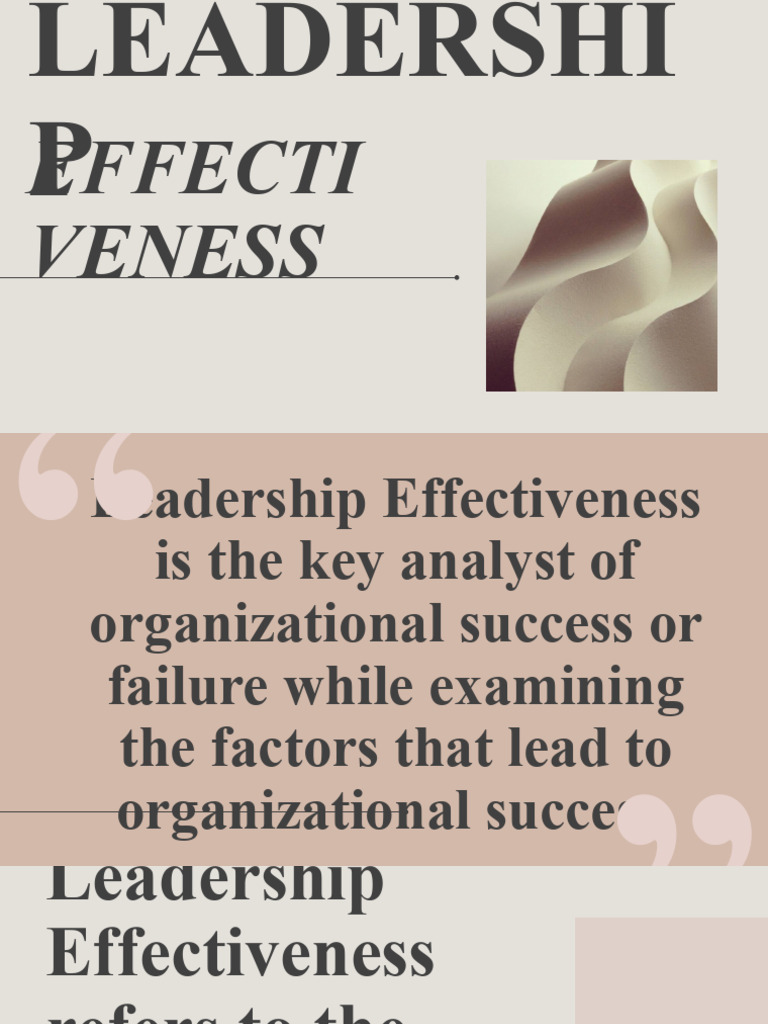 Leadership-Effectiveness | PDF | Leadership | Cognition