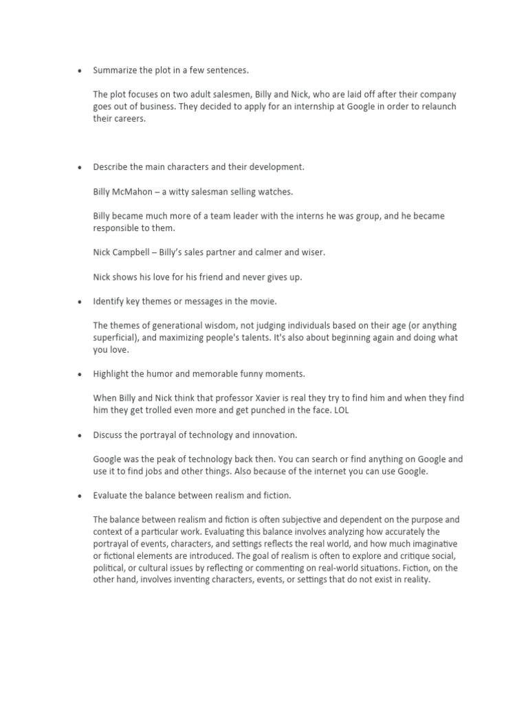 Summarize The Plot in A Few Sentences | PDF