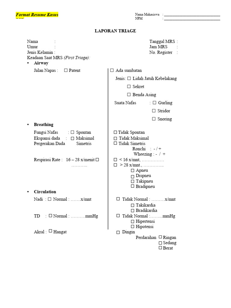 Resume Ruang IGD | PDF