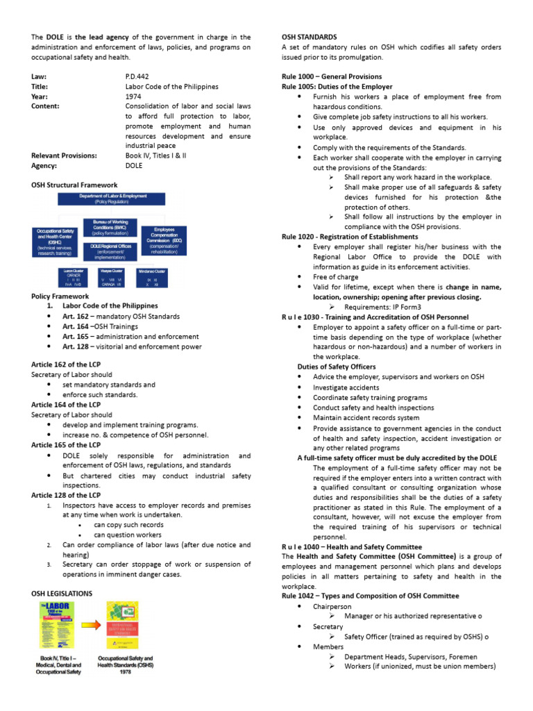 OSH Legislation Unsafe Act Unsafe Condition | PDF | Occupational Safety ...