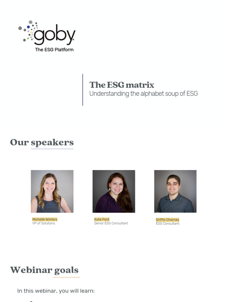 The ESG Matrix Webinar Slides | PDF | Economies | Economy And The ...