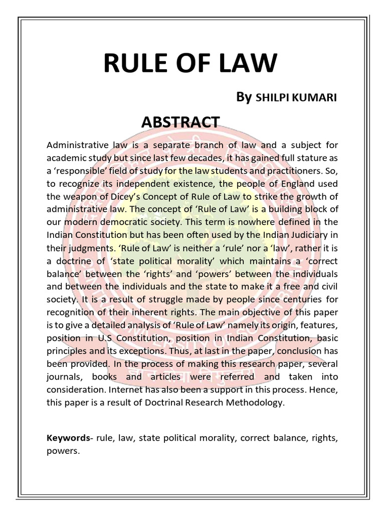 Rule of Law | PDF | Rule Of Law | Constitution