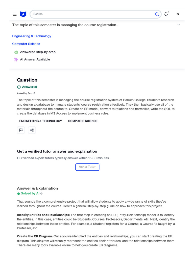 (Solved) The Topic of This Semester Is Managing The Course Registration... - Course Hero | PDF ...
