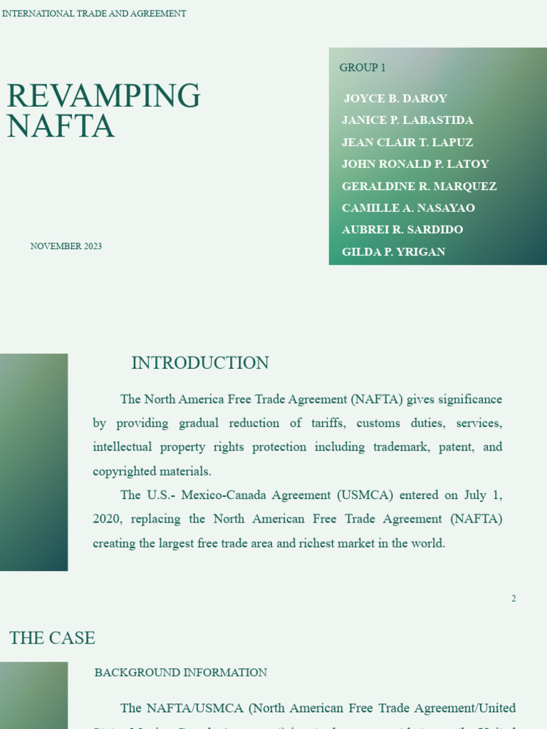 Presentation For Nafta Case Study | PDF
