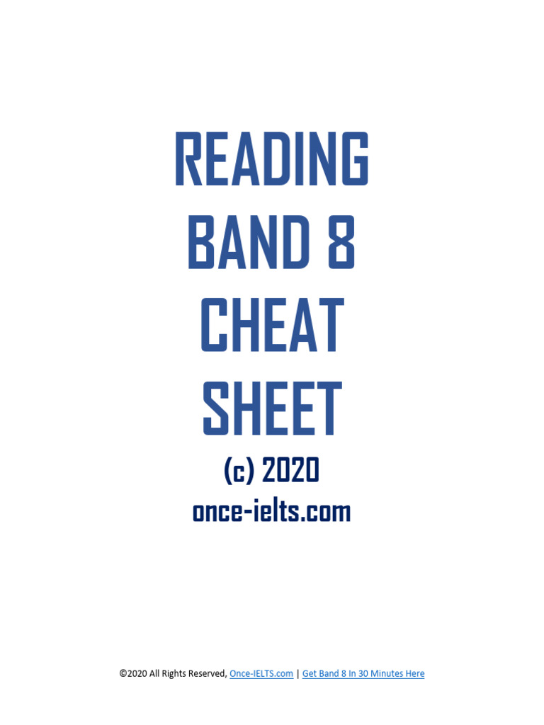 Lm-Reading Band 8 Cheat Sheet | PDF | Question | Reserved Word