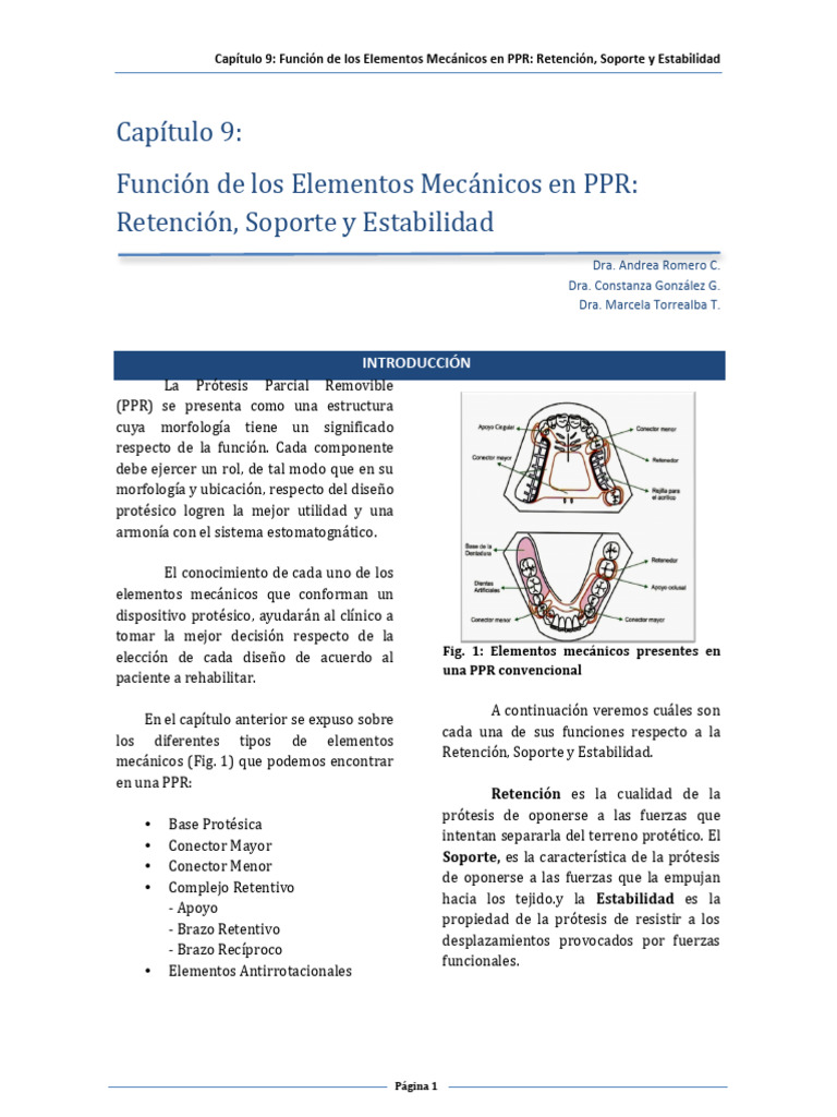 YA. 09. - Funcion Elementos Mecanicos en Ppr. Retencion, Soporte y Estabilidad | PDF