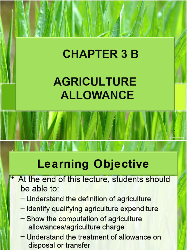 Agriculture Allowance Guide | PDF | Agriculture | Expense