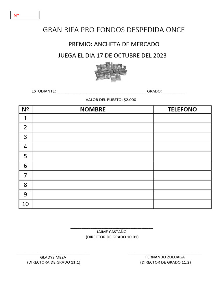 Formato Rifa | PDF | Negocios