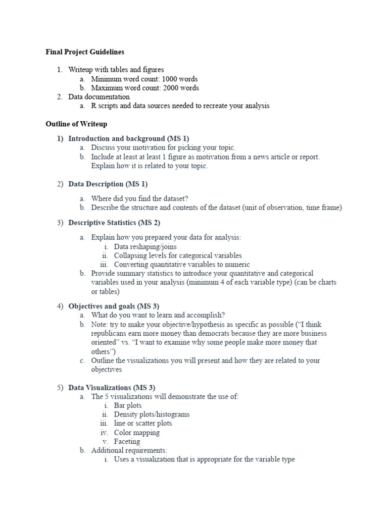 Final Project Guidelines | PDF | Statistics | Scientific Method