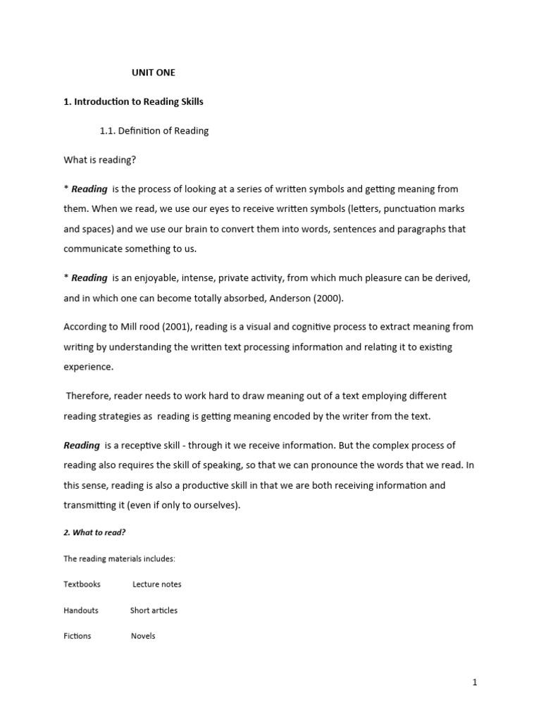 Reading 1&3 | PDF | Reading Comprehension | Cognition