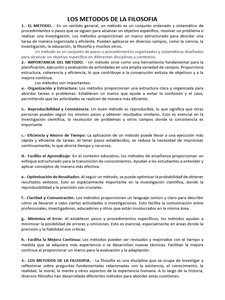 Métodos Filosóficos Esenciales | PDF | Método científico | Intuición