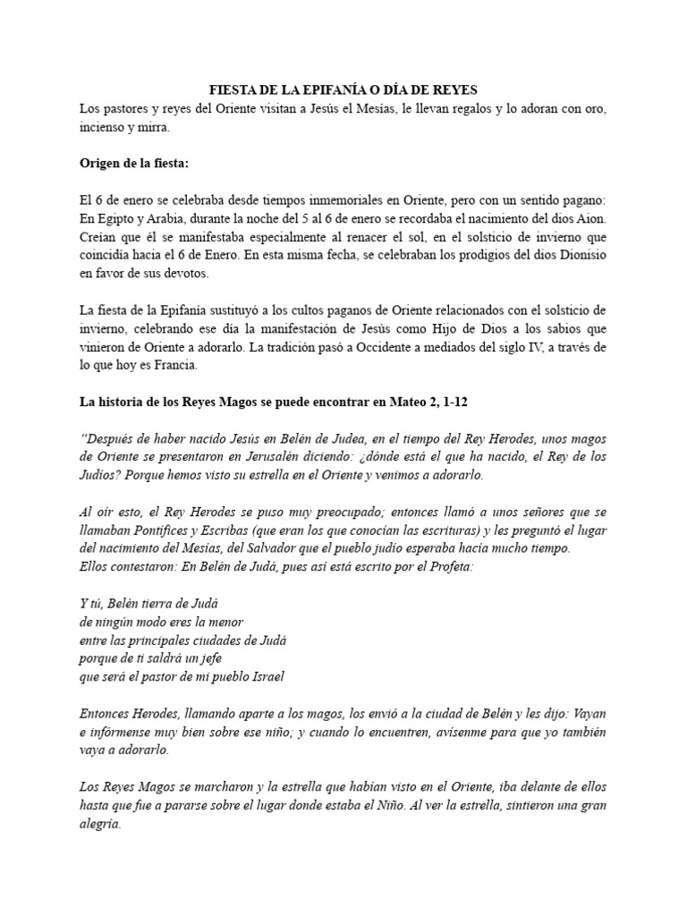 Fiesta de la Epifanía: Significado y Tradición | PDF | Reyes Magos ...