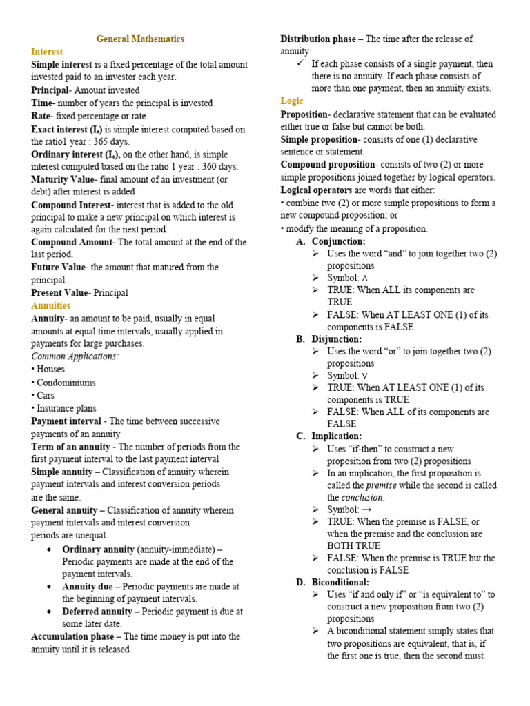Reviewer for Gen. Math 2nd Quarter | PDF | Bonds (Finance) | Stocks