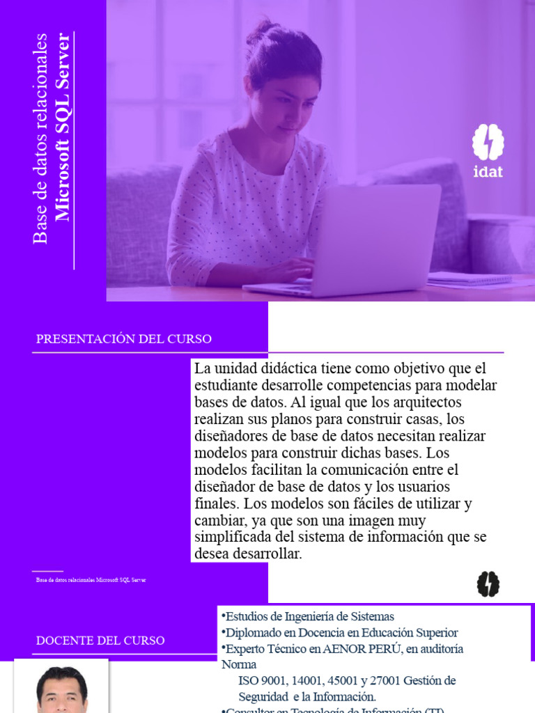Presentacion Del Curso | PDF | Bases de datos | Servidor SQL de Microsoft