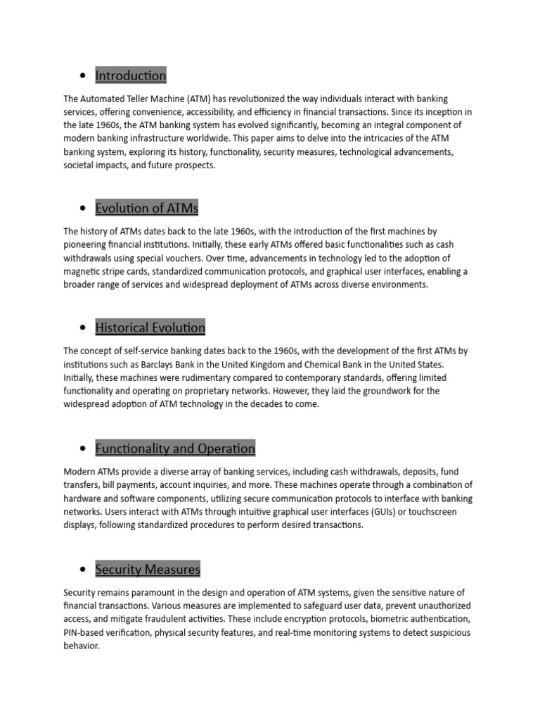 ATM banking system | PDF | Automated Teller Machine | Computer Security