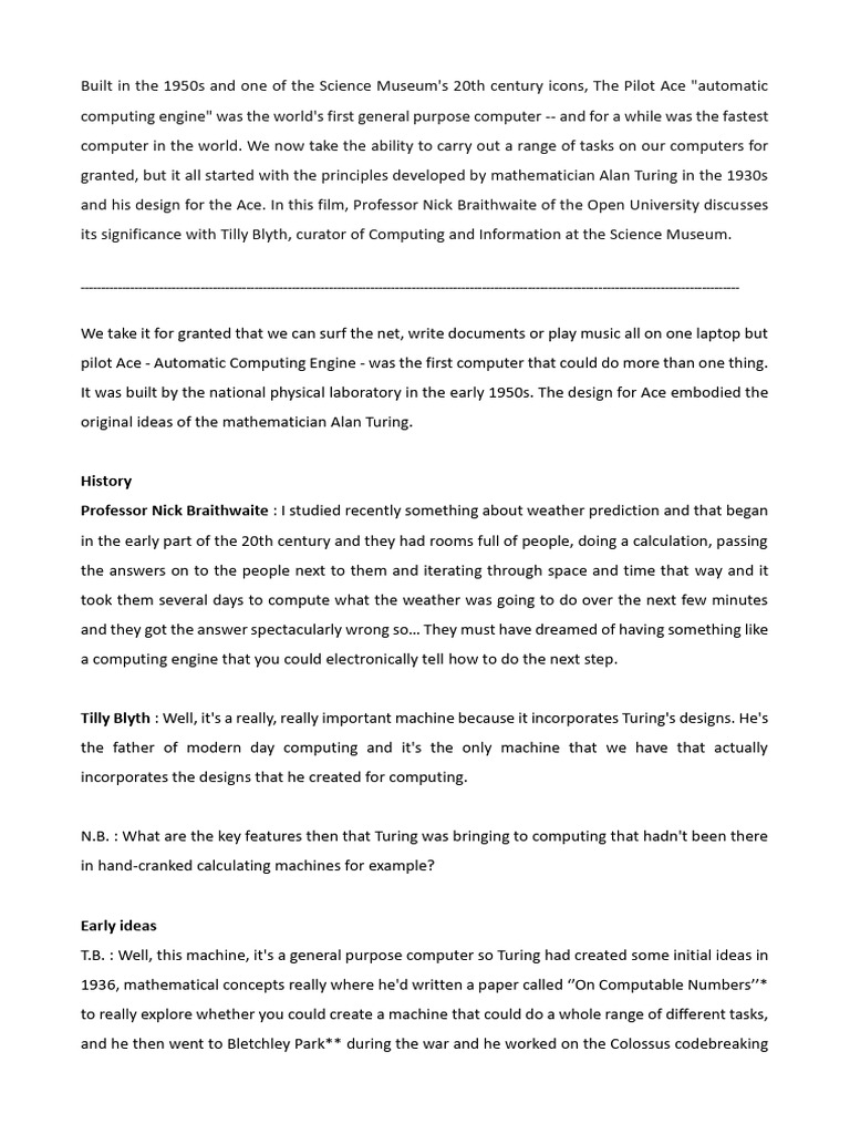 Transcript Pilotacecomputer Pdf Computing Computer Science