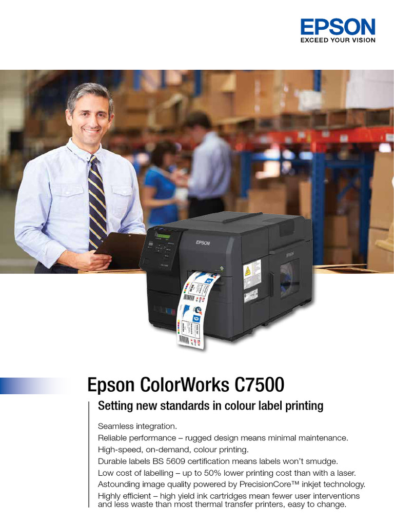 Epson Colorworks C7500: Setting New Standards in Colour Label Printing | PDF | Printer ...