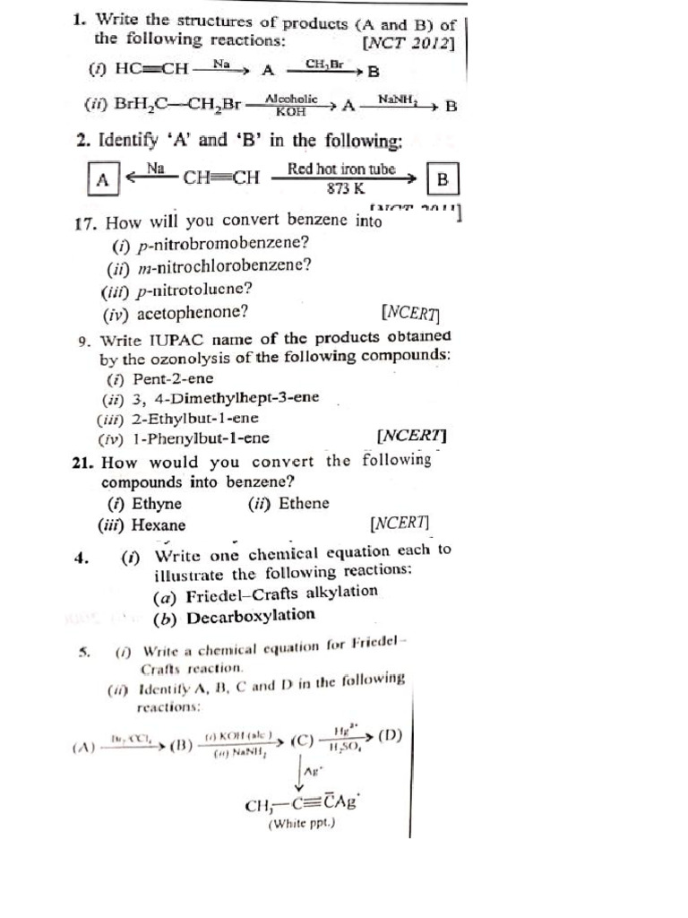 Hydrocarbon Wkst-Mentoring-2022-23 | PDF