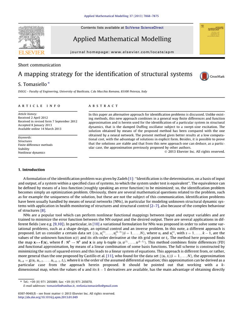 A Mapping Strategy For The Identification of Structural Systems | PDF | Function (Mathematics ...