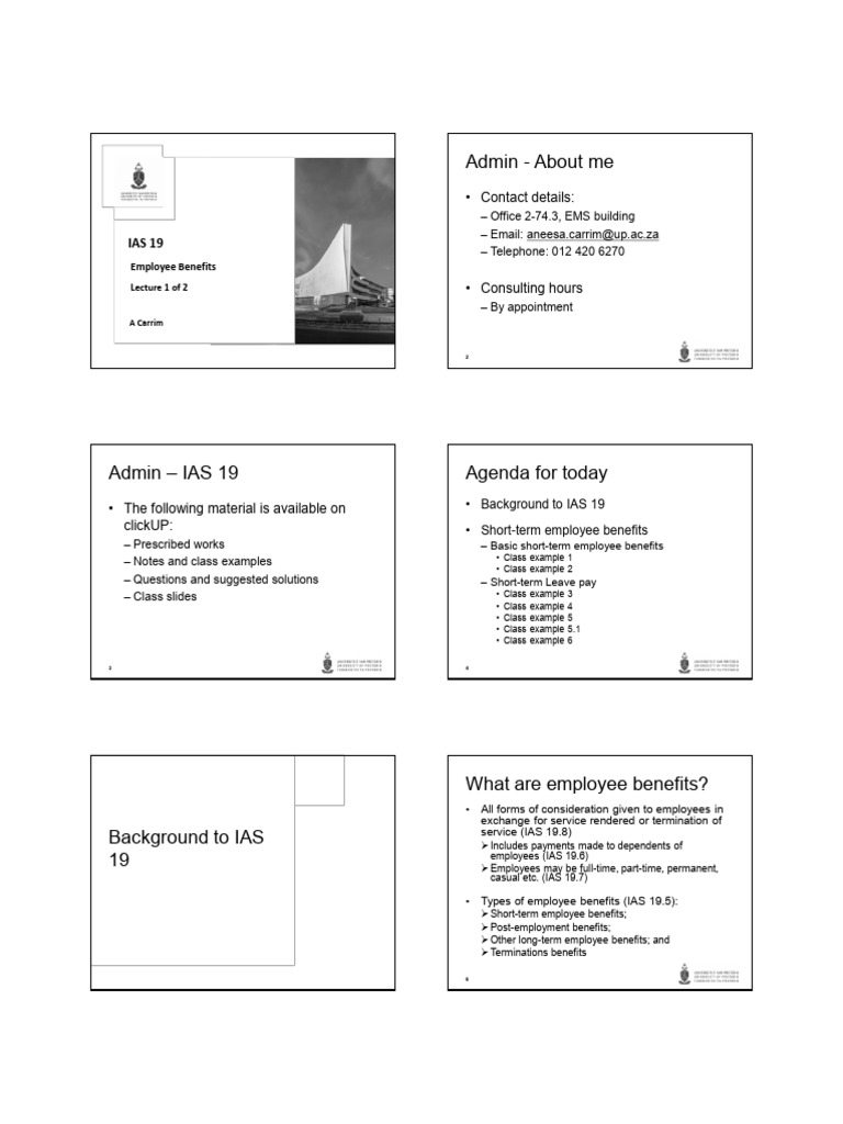 IAS 19 Lecture 1 Slides_2019 | PDF