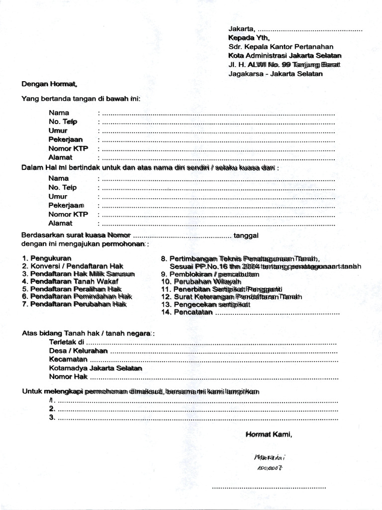 Form Ganti Blanko | PDF