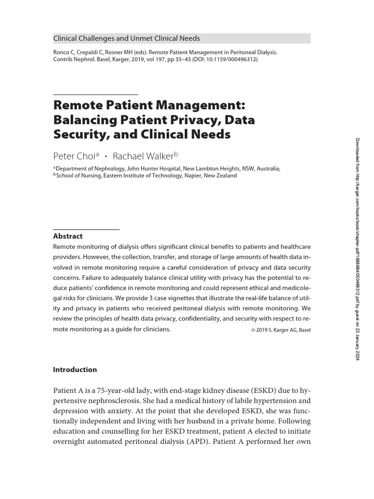 p3_Remote patient management in peritoneal dialysis | PDF | Computer Security | Security