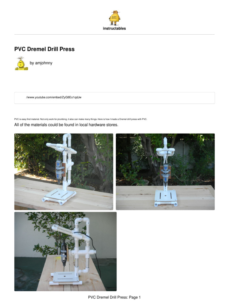 PVC-Dremel-drill-press | PDF | Pipe (Fluid Conveyance) | Screw