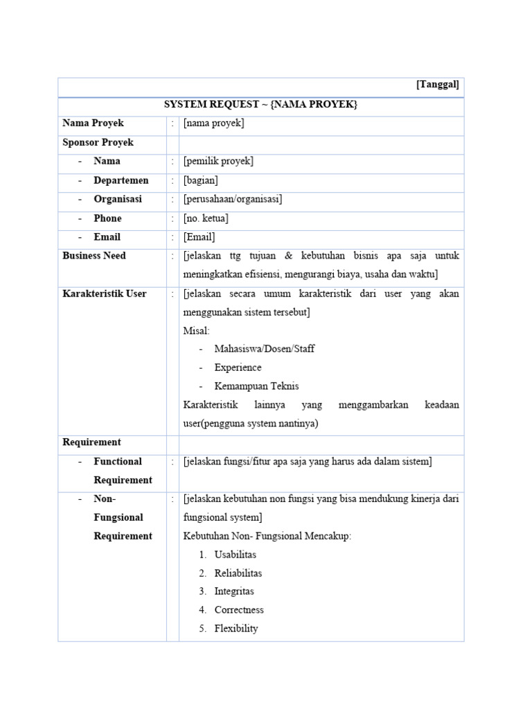 Template SysReq | PDF