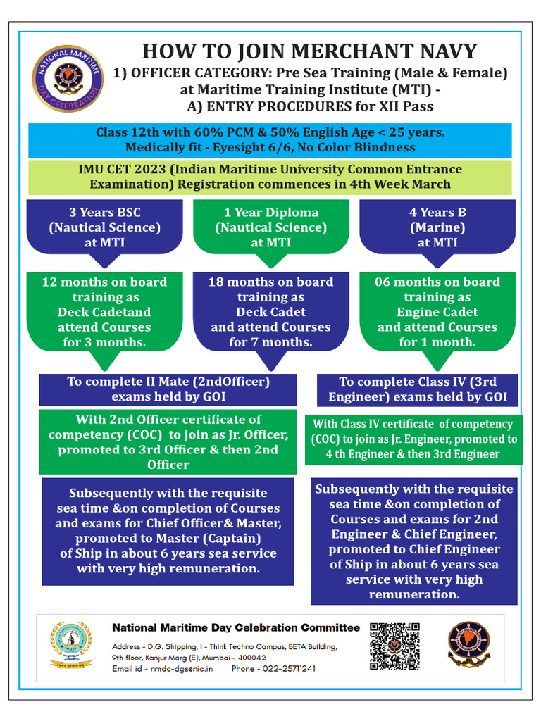 Leaflet - How To Join Merchant Navy | PDF