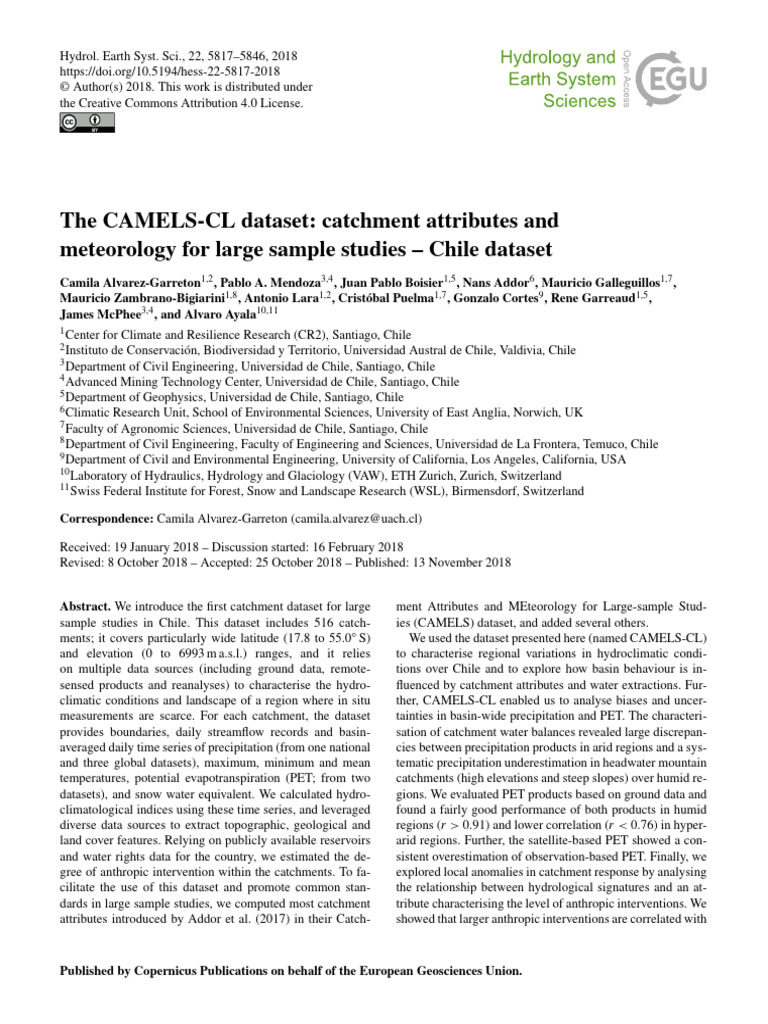 Paper CAMELS | PDF | Precipitation | Climate