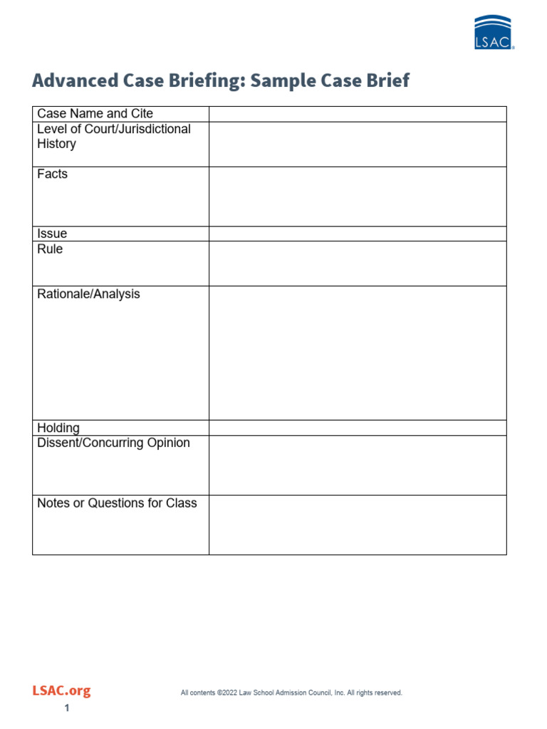 Sample Case Brief PDF | PDF