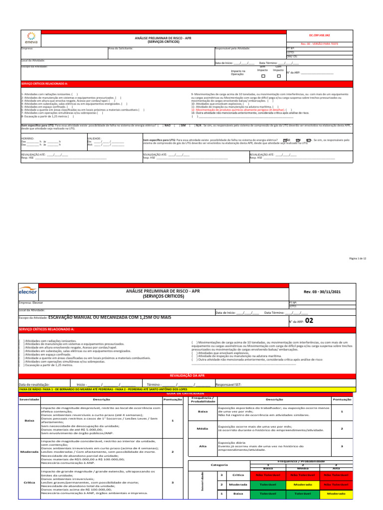 APR - Escavação Manual Mecanizada Com 1,25m Ou Mais REV. 03 | PDF
