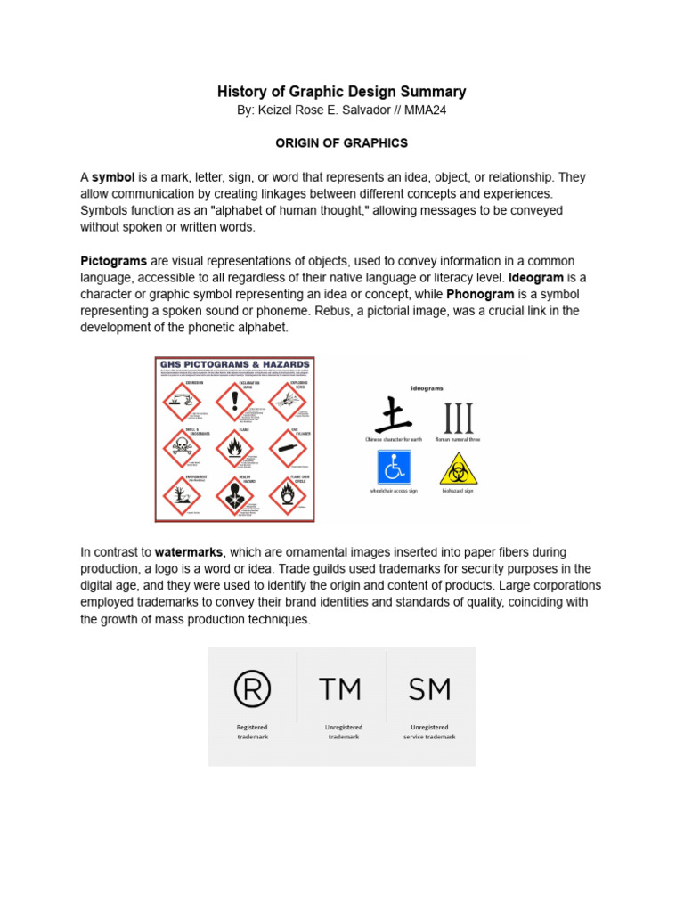 History of Graphic Design Summary | PDF | Alphabet | Graphic Design