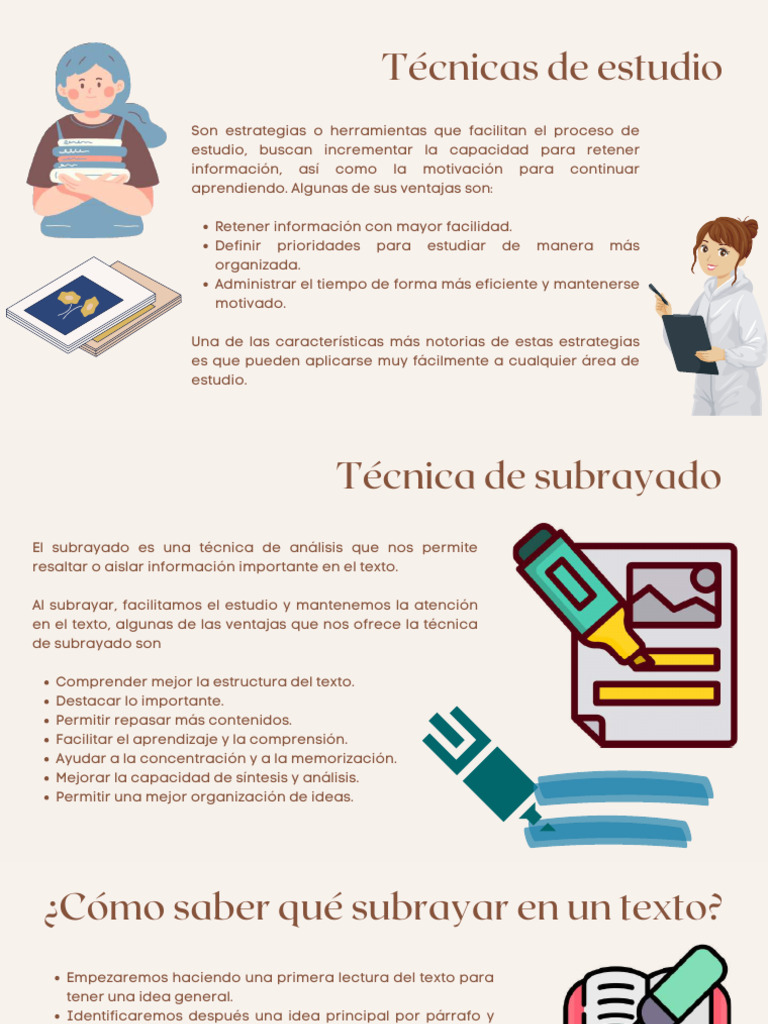 Técnicas de Estudio y Técnicas de Exposición CO | PDF | Habilidades de estudio | Aprendizaje