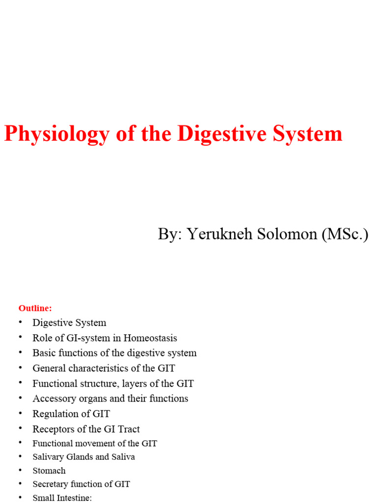 Physiology of Digestive System | PDF | Stomach | Liver