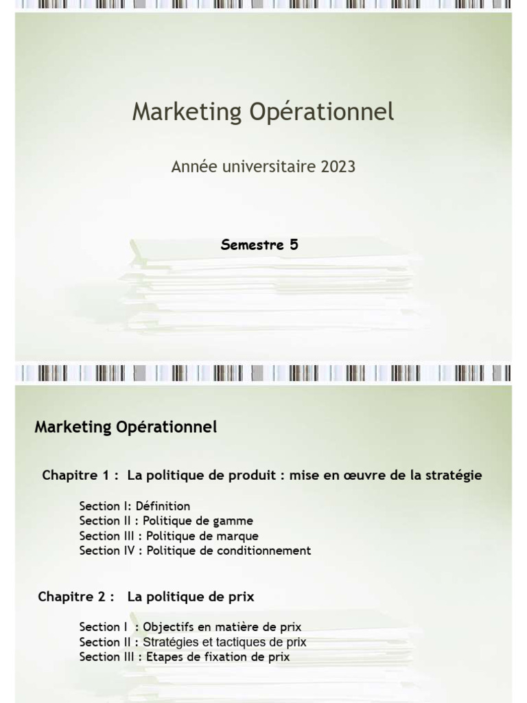 Support Cours MO 2023 | Download Free PDF | Marque | Prix